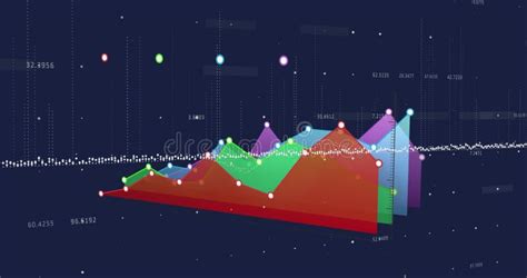 Animation Of Statistical Data Processing Against Blue Background Stock