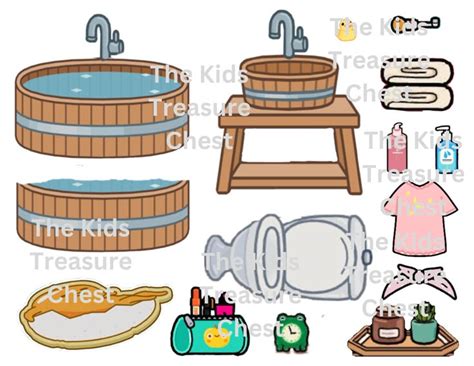 Inspired Toca Boca 3 Pages Paper Bathroom 1 Furniture Background And