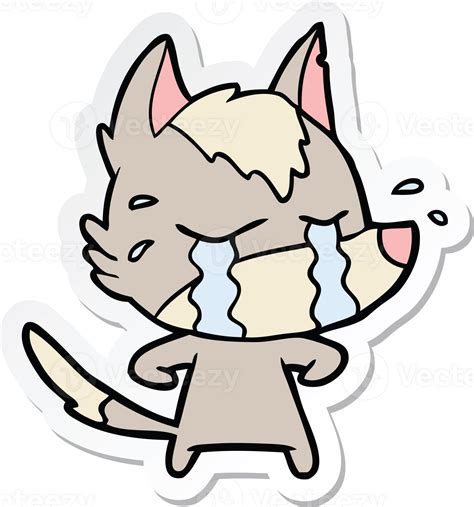 Sticker Of A Cartoon Crying Wolf 45172233 Png