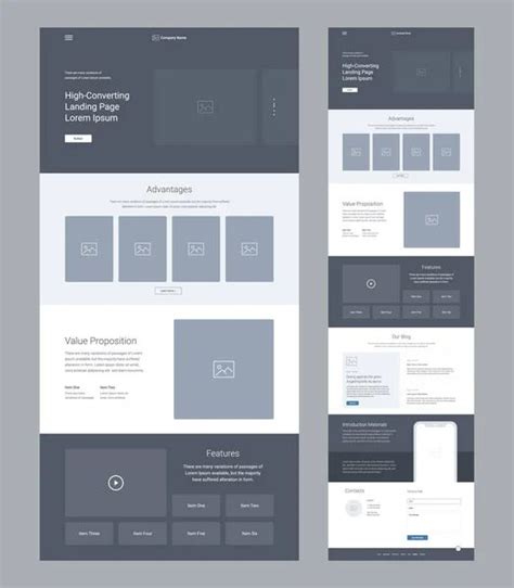 类似的矢量图片 335291510 Webpage Design Layout Web Layout Design Wireframe