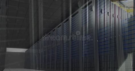 view of empty computer server room in seamless pattern stock footage