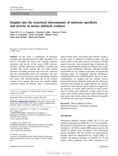 Pdf Insights Into The Structural Determinants Of Substrate