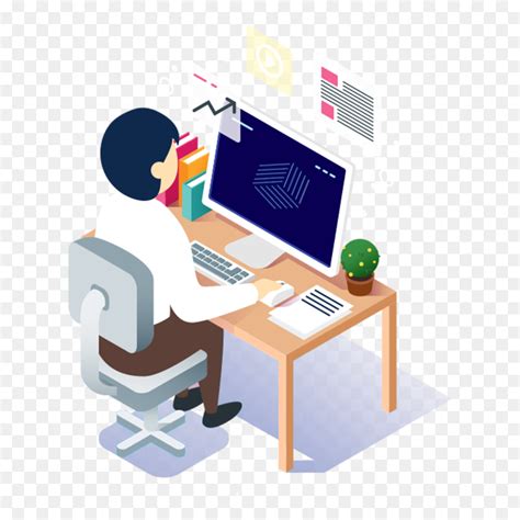 Desk Computer Graphic Designer Clipart Hd Png Download Vhv