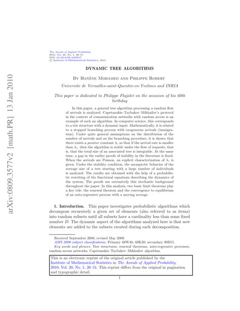 Pdf Dynamic Tree Algorithms