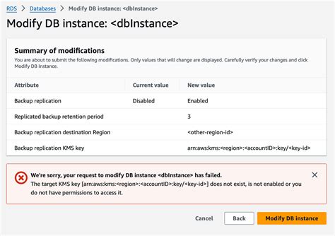 Resolving Kms Key Error In Backup Replication For Encrypted Rds Volumes