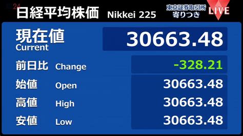 日経平均 前営業日比328円安で寄りつき｜日テレnews Nnn