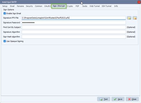 How To Send Signed Emails Using PFX File File Transfer Tool From Limagito