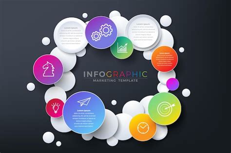 Infographic 비즈니스 디자인 원 아이콘 회색 배경에 다채로운 격리된 최소한의 템플릿 벡터 마케팅 프로세스 워크플로