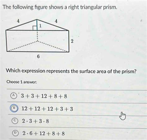 Solved The Following Figure Shows A Right Triangular Prism Which