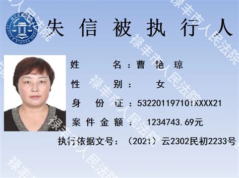 2024最新失信人实名身份证信息曝光台 热点资讯