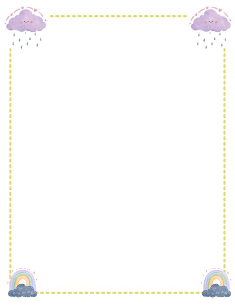 Boho Rainbow Border Frame Watercolor 46647609 Png