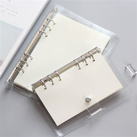 A A Binder Notebook Rings Loose Leaf Refill DIY Handbook Refillable Blank Line Grid