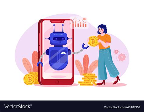 Cryptocurrency Trading Bot Royalty Free Vector Image