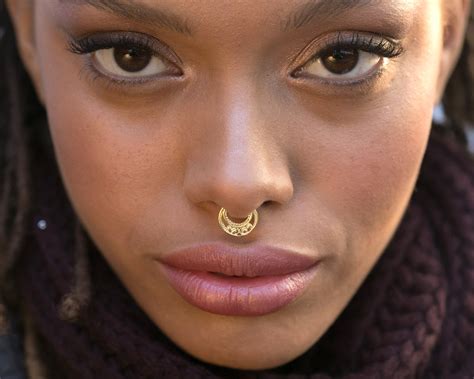 Gold Septum Ring Septum Piercing Septum Jewelry Daith Etsy