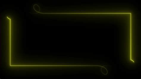Yellow Neon Frame Lighting On Black Background 4k 60fps 13616505 Stock