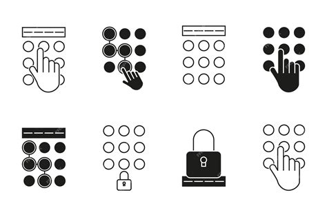 Premium Vector Pin Code Password Icons Collection On A White Background