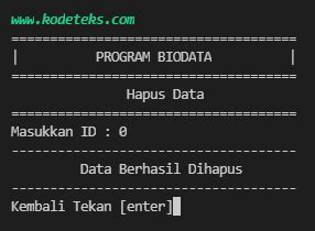 Contoh Program Python Biodata KodeTeks
