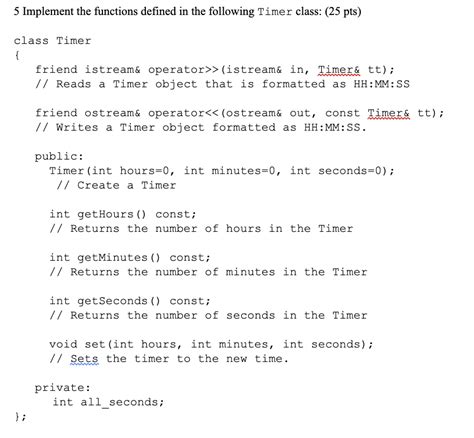 Solved 5 Implement The Functions Defined In The Following