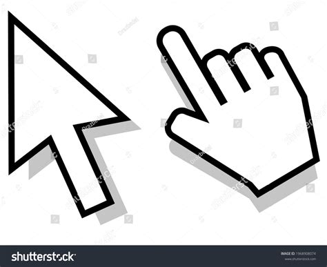 Mouse Pointer Shape Arrow Shape Hand Stock Vector Royalty Free Shutterstock
