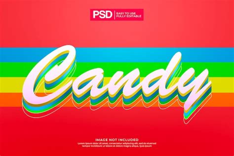 Premium Psd Candy 3d Editable Text Effect