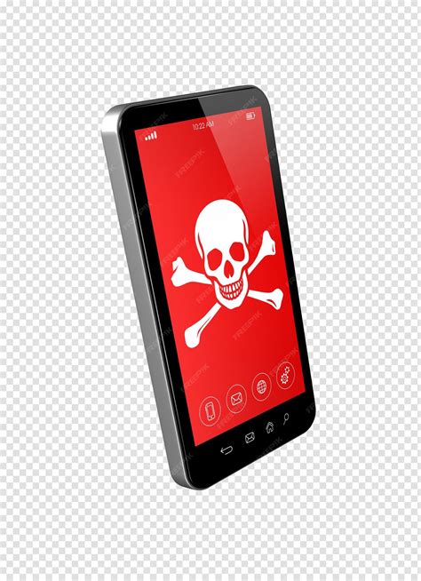 Premium Psd Smartphone With A Pirate Symbol On Screen Hacking Concept