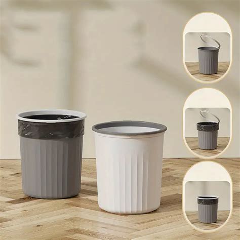 1pc 압력 링이있는 간단하고 좋은 찾고 거실 용 가정용 대용량 쓰레기 종이 바구니 주방 침실 화장 Temu Korea