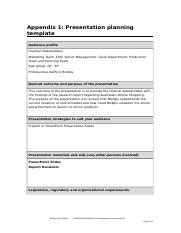 Appendix 1 Presentation Planning Final Docx Appendix 1 Presentation Planning Template