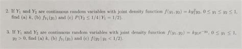 solved 2 if y1 and y2 are continuous random variables with