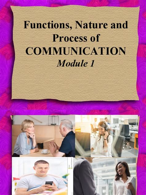 Module1 Function Nature And Process Of Communication Pdf