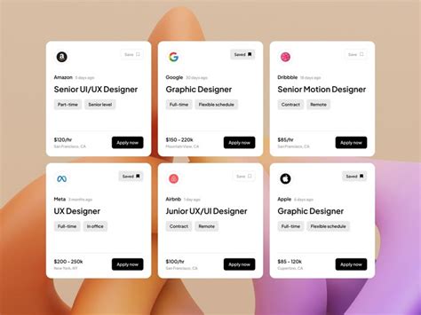 Job Cards UI Components Card Ui Ui Design Website Job Cards