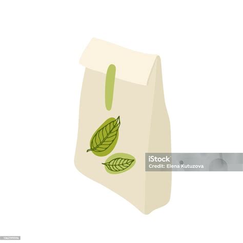 녹말차 차 잎으로 종이 봉투를 만듭니다 말차 파우더 팩 템플릿 포스터 카페 차 상점라벨용 제품 포장 플랫 벡터 일러스트레이션 0