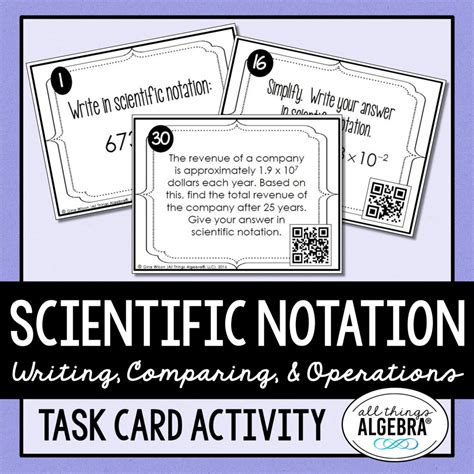 Scientific Notation Writing Comparing Operations Applications Task