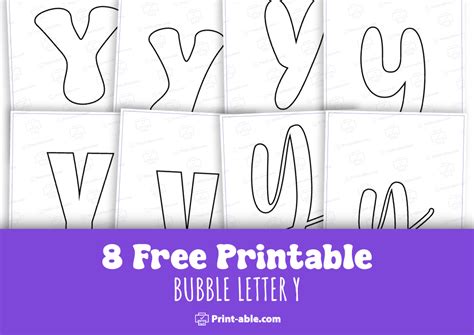 Free Bubble Letter Y Printable Print Able