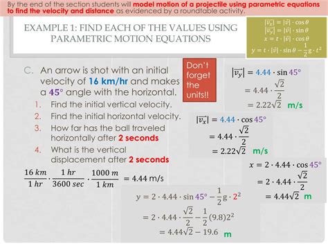 Ppt 87 Modeling Motion Using Parametric Equations Powerpoint