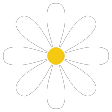 花（白）のシンプルイラスト ＜無料＞ かわいいフリー素材 イラストk