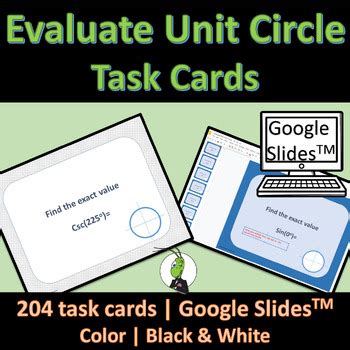 Evaluating The Unit Circle Trigonometry PreCalculus Task Cards Google Slides