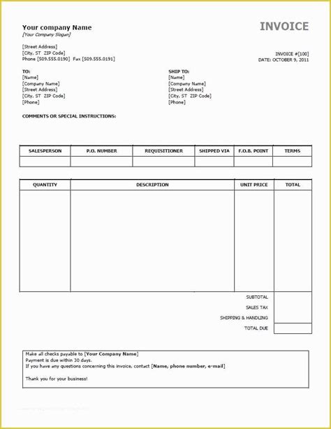 Excel Bill Template Free Of Free Invoice Template For Excel Heritagechristiancollege