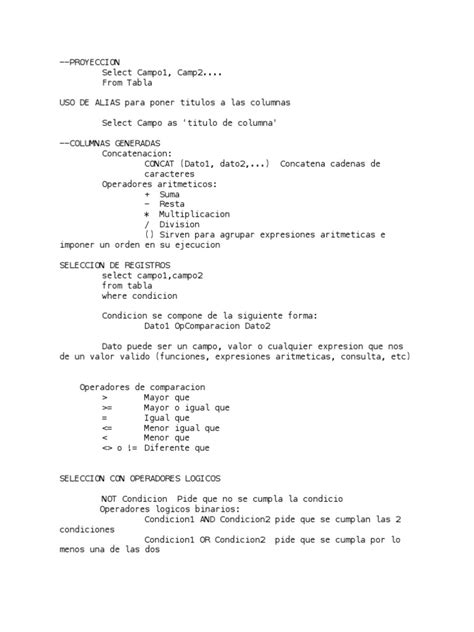 Guia Consultas Mysql Pdf Sql Modelado Científico