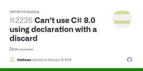 Cant Use C 80 Using Declaration With A Discard · Issue 2235