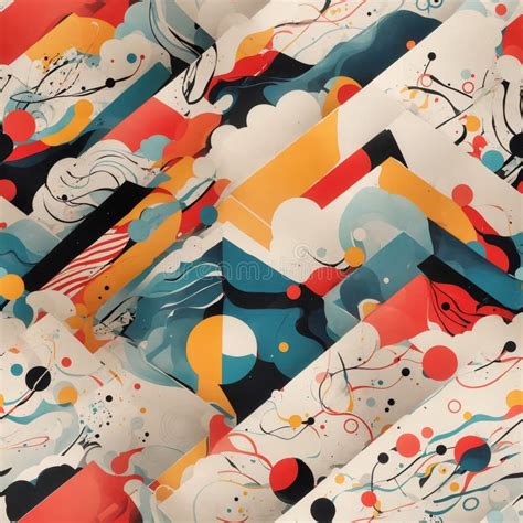 Abstract Illustration Seamless Pattern Colorful Digital Background