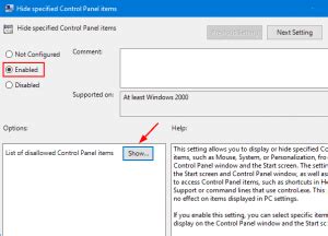 How To Hide Items From The Control Panel In Windows