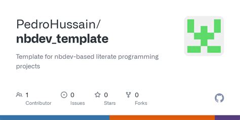 Github Pedrohussainnbdevtemplate Template For Nbdev Based Literate Programming Projects