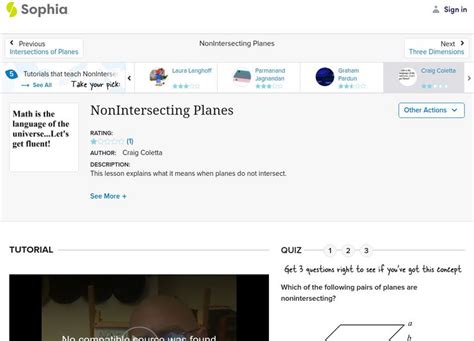 Sophia Nonintersecting Planes Tutorial Instructional Video For 6th