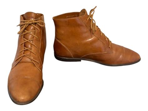 Vintage Boots Brown Boots Ankle Boots Us Women Size 8 Granny Boots Lace