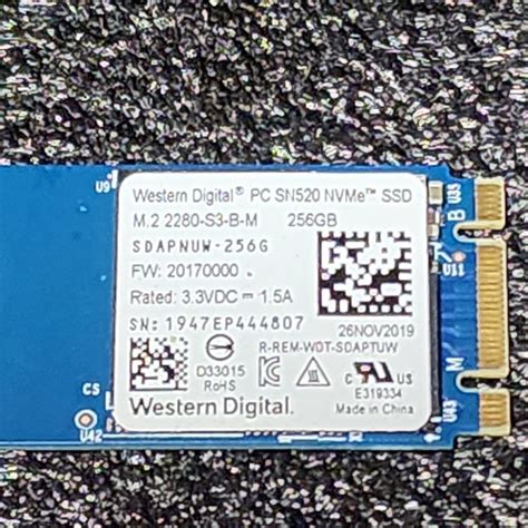 WesternDigtal WDC PC SN520 SDAPNUW-256G 256GB NVMe SSD フォーマット済み PCパーツ M ...