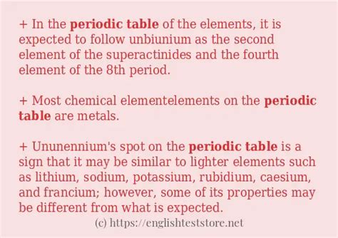 Some In Sentence Examples Of Periodic Table Englishteststore Blog