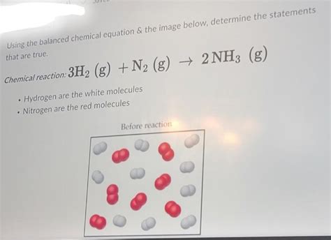 Solved Using The Balanced Chemical Equation And The Image