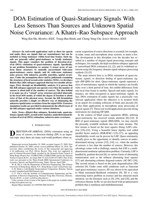 Pdf Doa Estimation Of Quasi Stationary Signals With Less Sensors Than