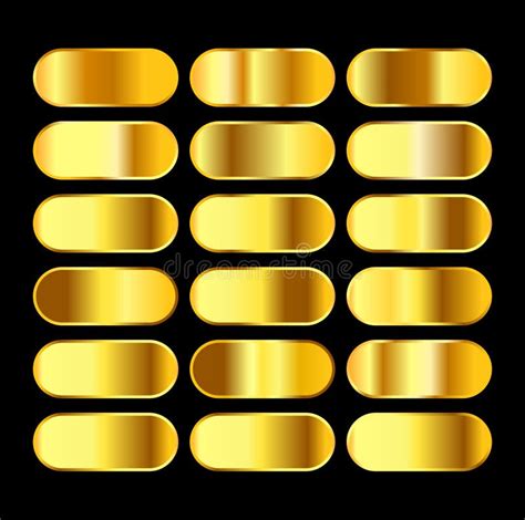 Golden Gradients Vector Set Icons Golden Set Stock Vector