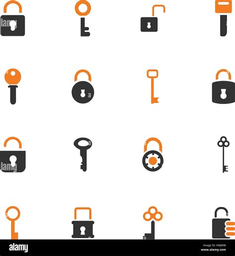 Lock And Key Icon Set For Web Sites And User Interface Stock Vector Image Art Alamy